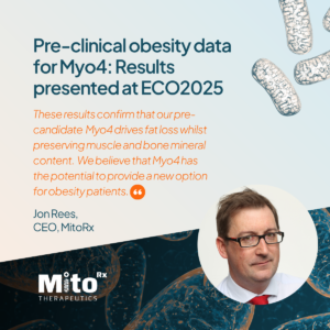MitoRx Therapeutics presents exciting new data showing weight loss with ...